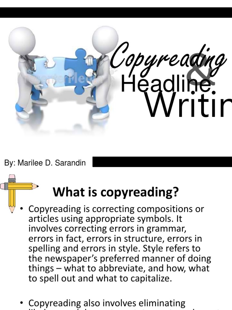 Copyreading and Headline Writing | PDF | Verb | Symbols