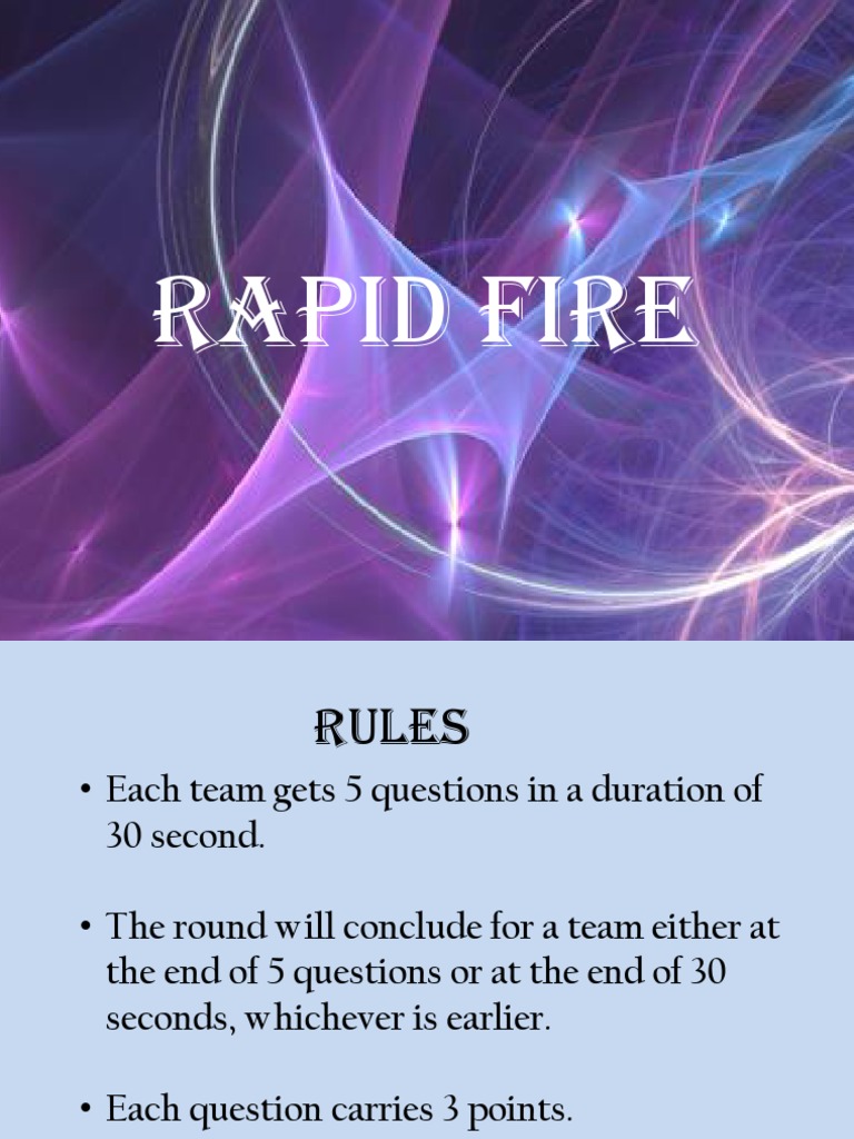 Rapid Fire Quiz Rules | PDF