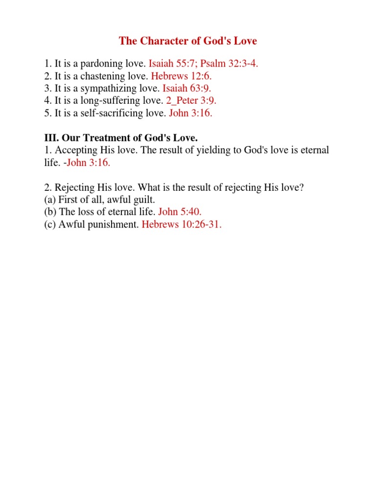 The Character of Gods Love | PDF