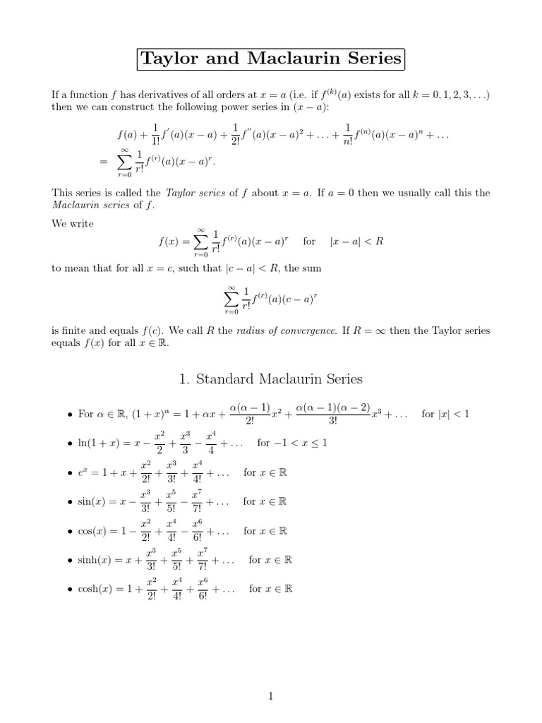 Taylor PDF | PDF | Power Series | Trigonometric Functions