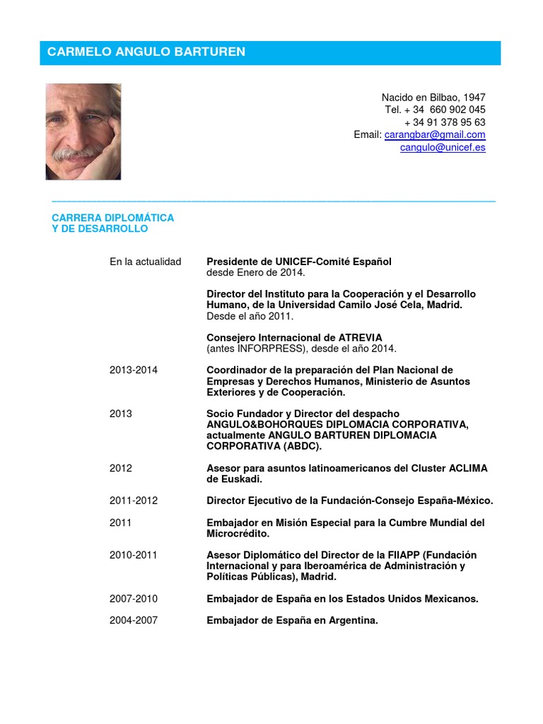 CV Carmelo Angulo | PDF | Universidad | Diplomático