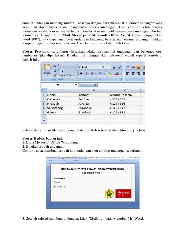 Contoh Mail Marge | PDF