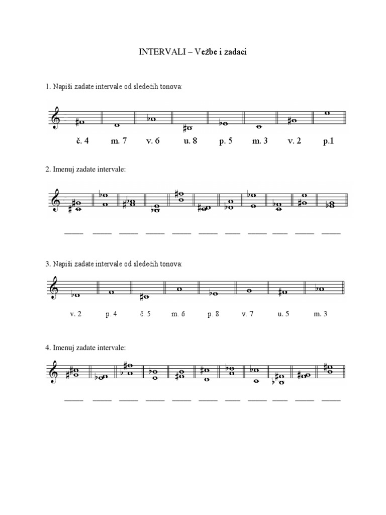 INTERVALI Vežbe I Zadaci | PDF