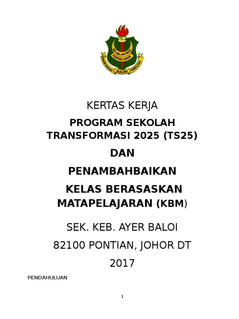 Kertaskerja KBM SKAB | PDF