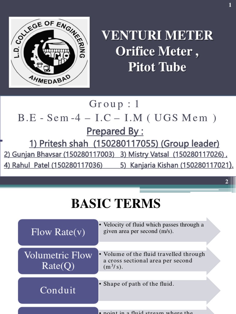 Venturi Meter | PDF | Fluid Mechanics | Statistical Mechanics