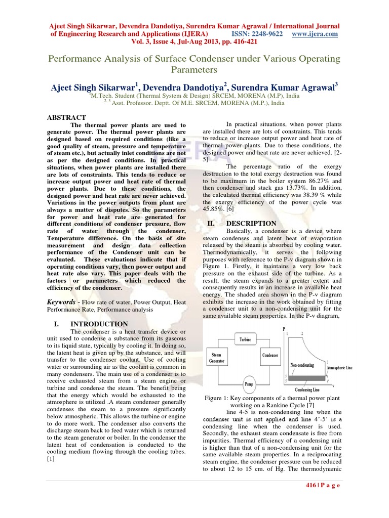 Performance of Surface Condenser PDF | PDF | Steam Engine | Steam
