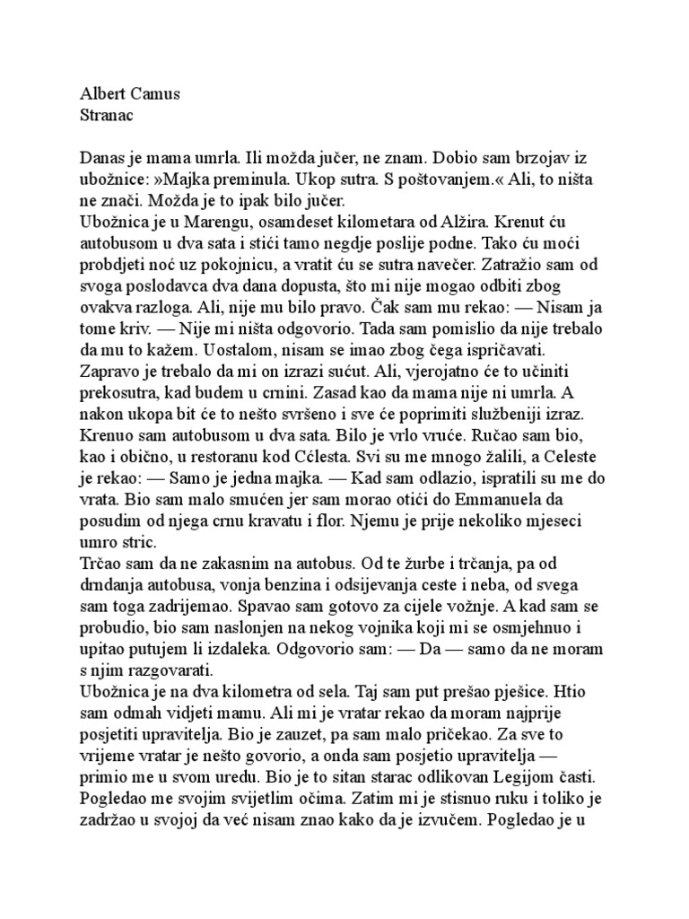 Albert Camus Stranac | PDF