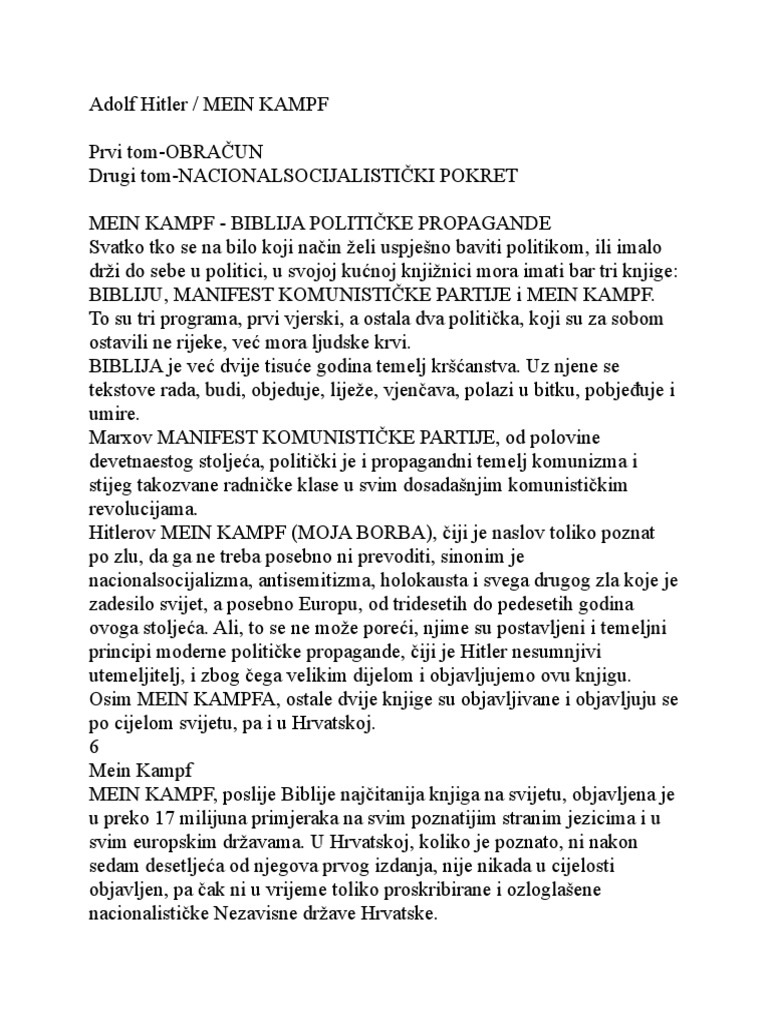 Adolf Hitler Mein Kampf | PDF
