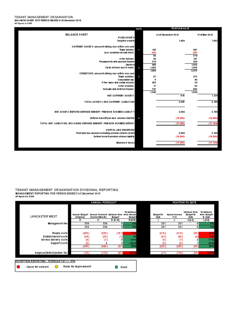 Tenant Management Organisation: Balance Sheet | PDF | Defined Benefit ...