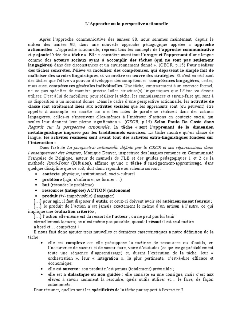 8 Perspective Actionnelle | PDF | Cognition | Sciences cognitives