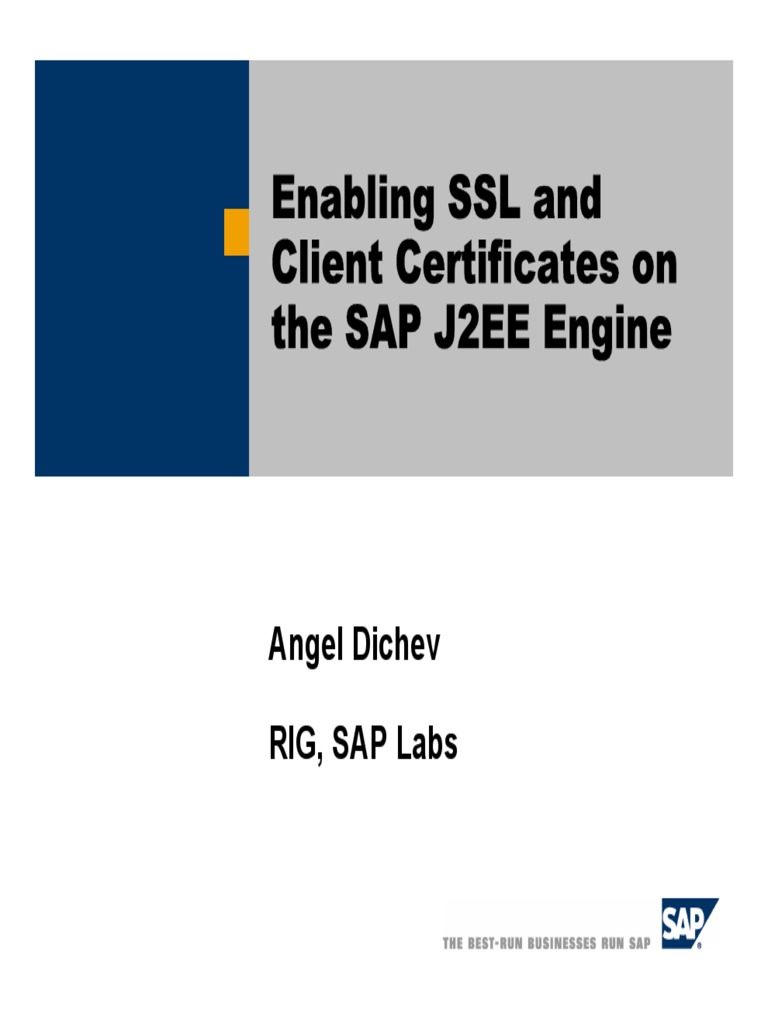 How To Configure The SAP J2EE Engine For Using SSL - PDF - 0 - PDF | PDF | Transport Layer ...