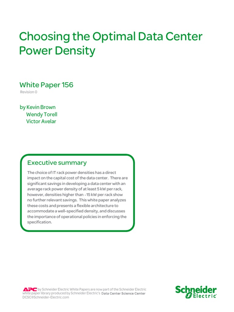 Choosing The Optimal Data Center Power Density Pdf Pdf Data Center