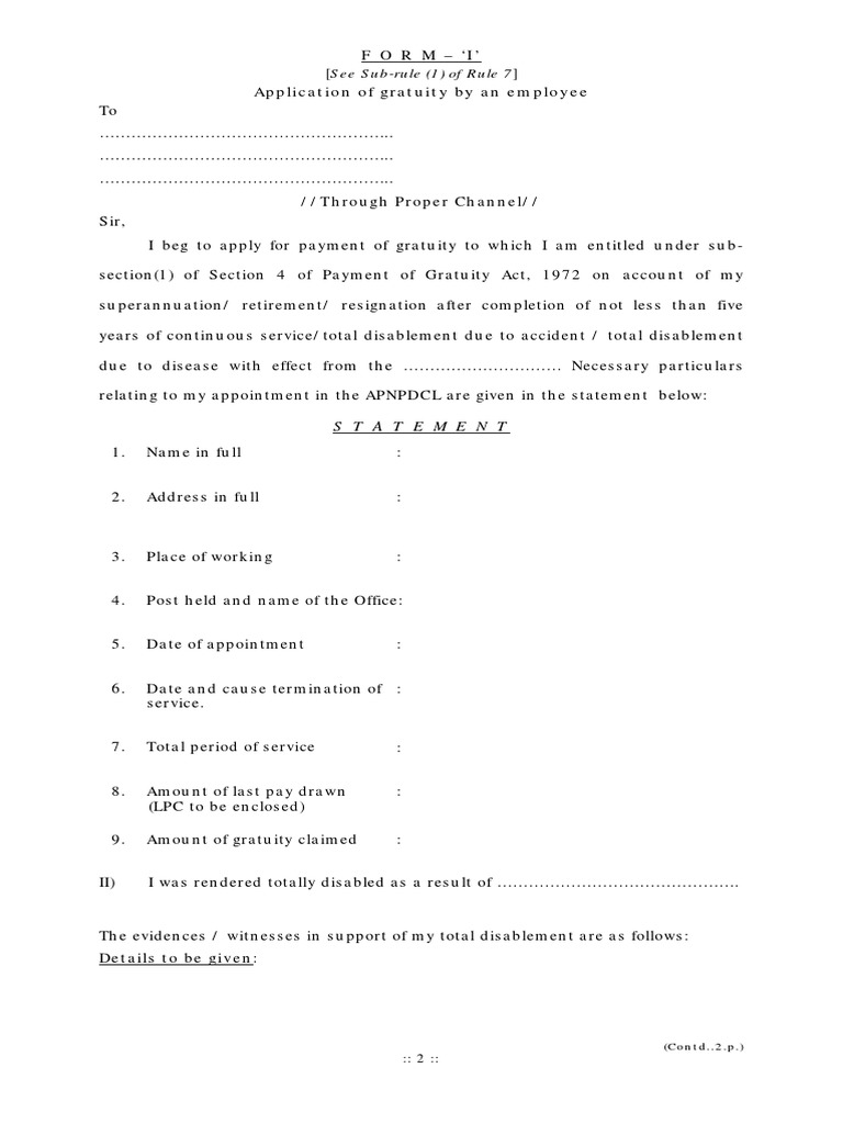 Gratuity Application Forms | PDF | Money Order | Gratuity