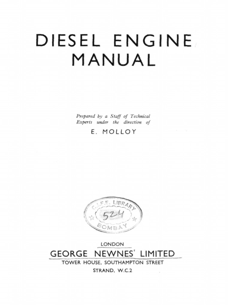 Diesel Engine Manual | PDF | Internal Combustion Engine | Diesel Engine