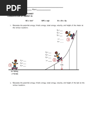 Conservation Of Energy Worksheet