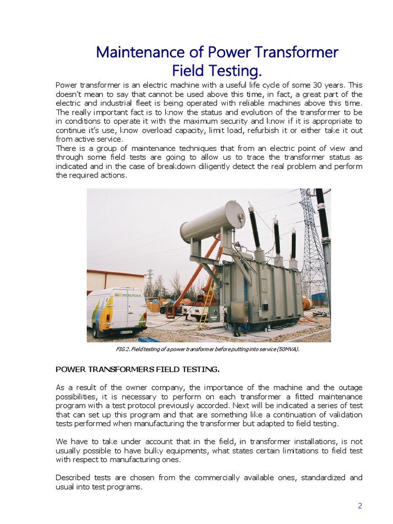 Maintenance of Power Transformer | PDF | Transformer | Dielectric