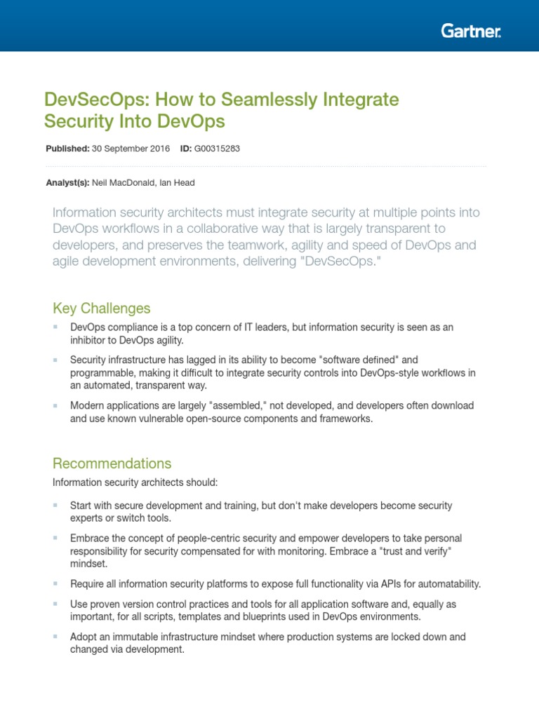 How To Integrate Security Into Devops | PDF | Cloud Computing | Computer Security