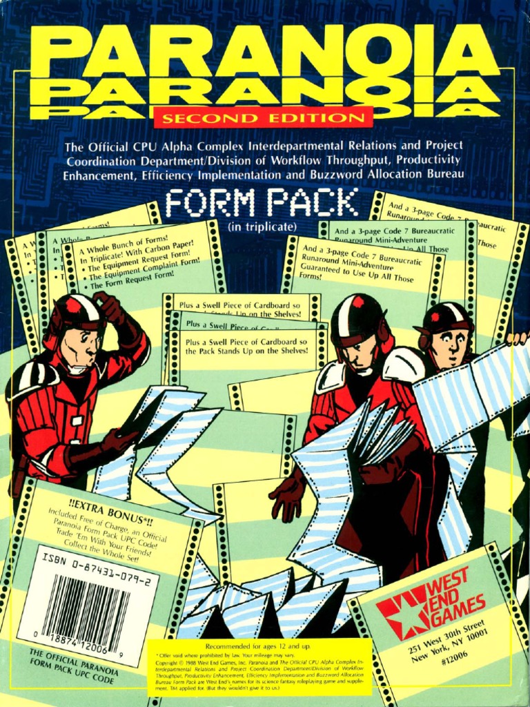 Paranoia 2E - Form - Form Pack PDF | PDF