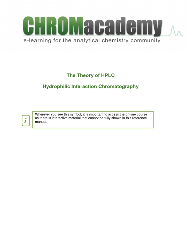Theory of HPLC Hilic | PDF | High Performance Liquid Chromatography ...