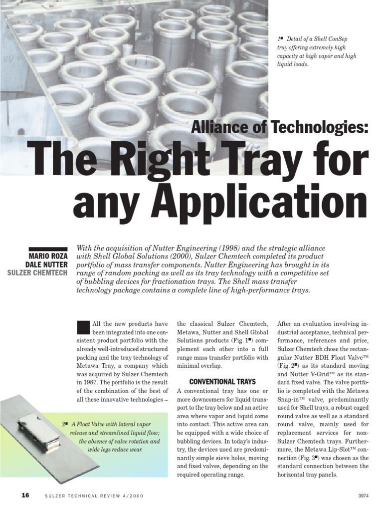 Distillation Tray Selection | PDF | Liquids | Valve