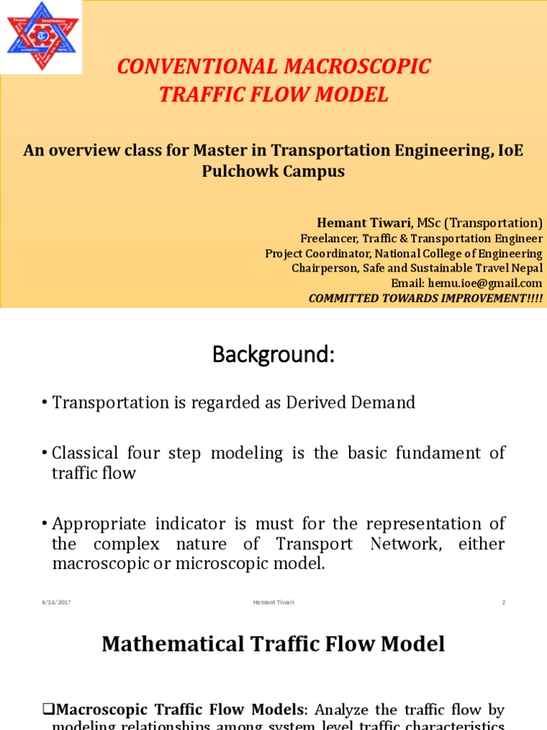 Basic Macroscopic Traffic Flow Model | PDF | Traffic | Teaching Mathematics