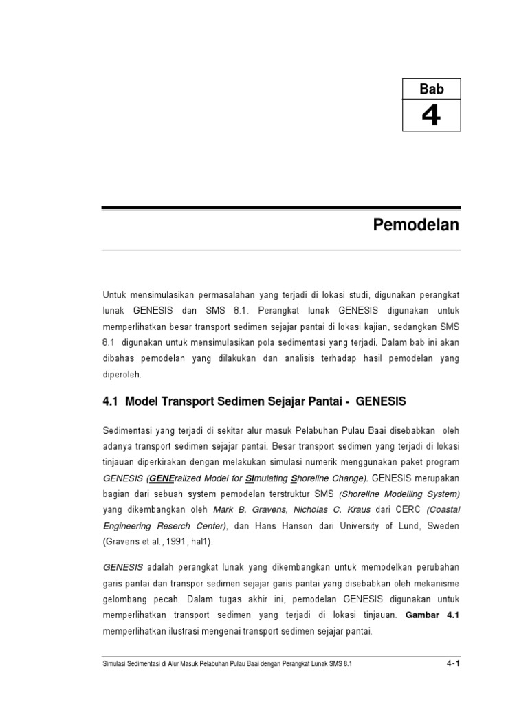 Model Transport Sedimen Sejajar Pantai - Genesis | PDF