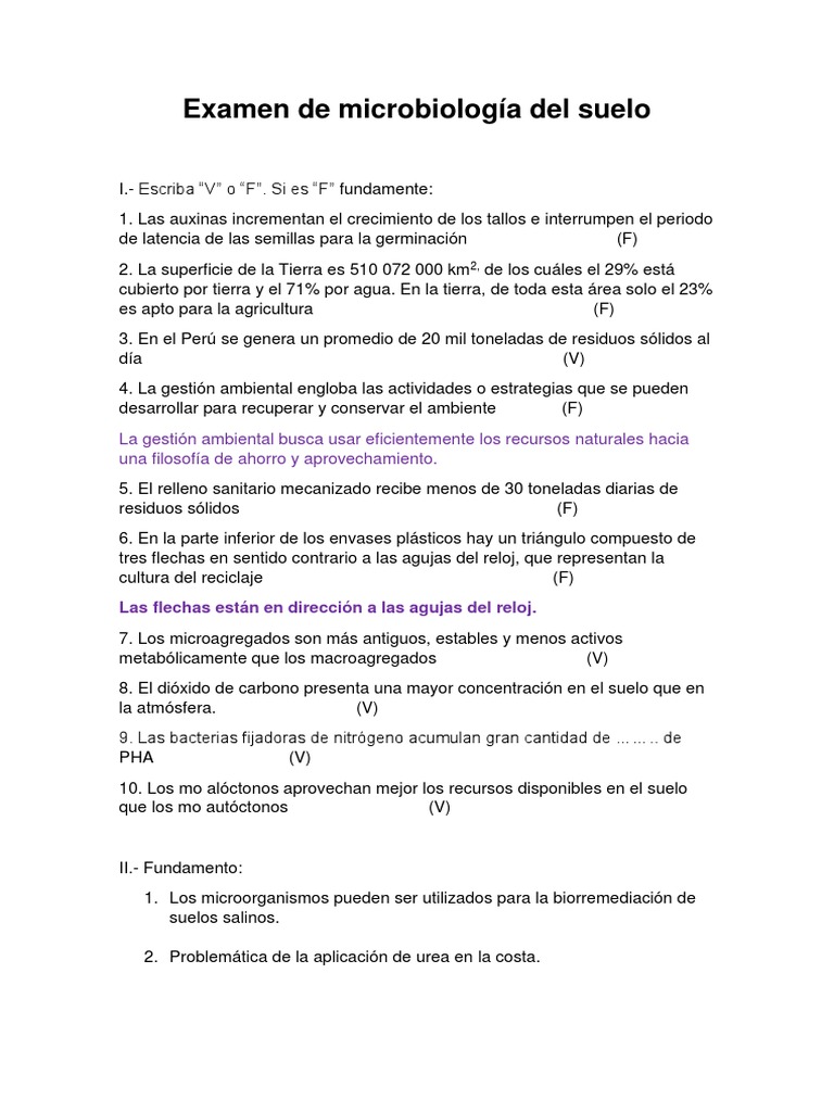 Examen de Microbiología del Suelo | PDF | Las bacterias | Microorganismo