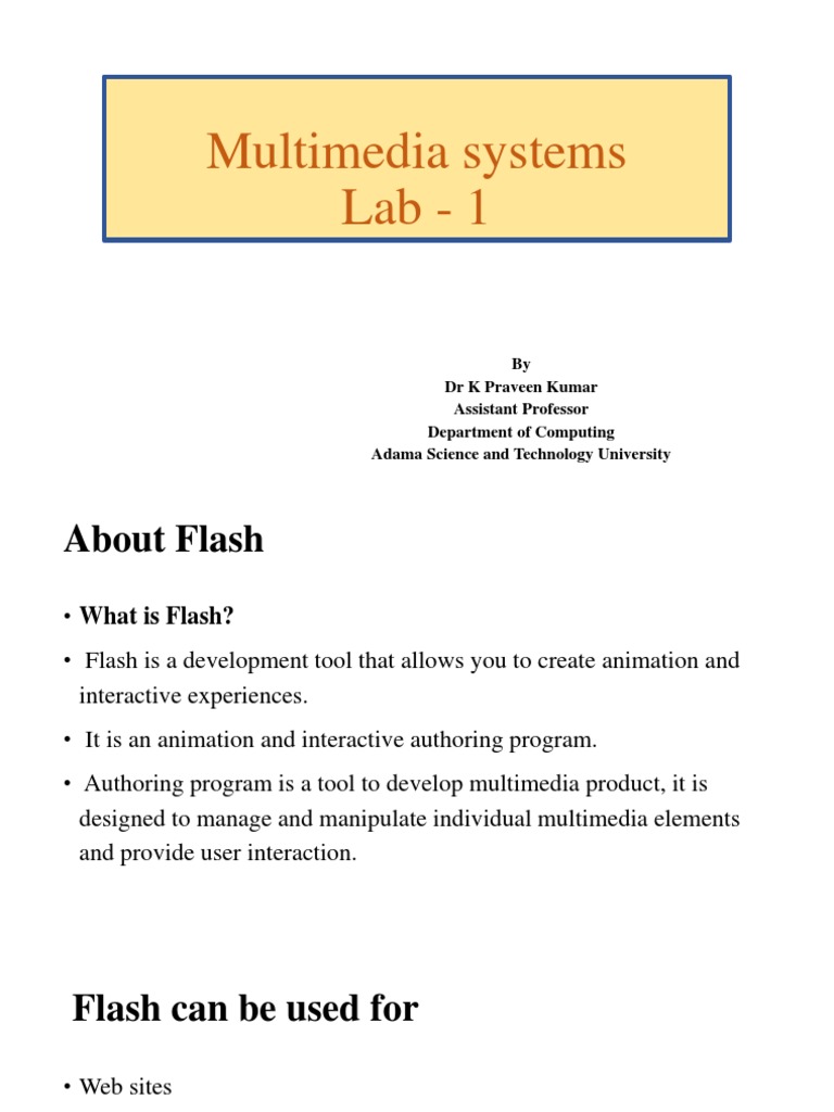 Multimedia Systems Lab 1 1 | PDF | Adobe Flash | Multimedia