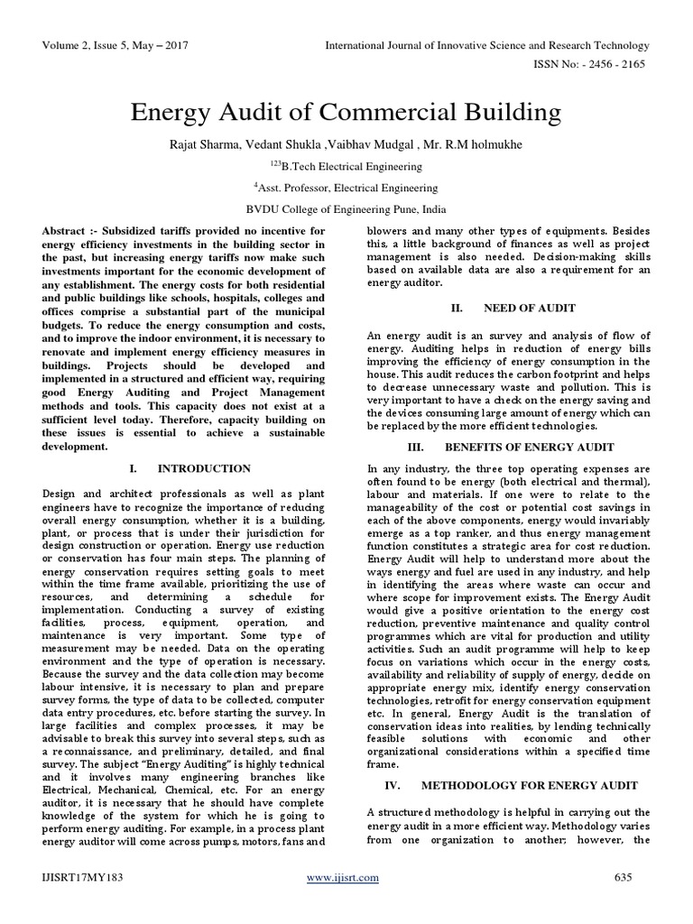 Energy Audit of Commercial Building Paper Publish | PDF | Audit ...