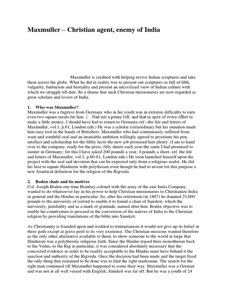 Max Muller | PDF | Vedas | Sanskrit