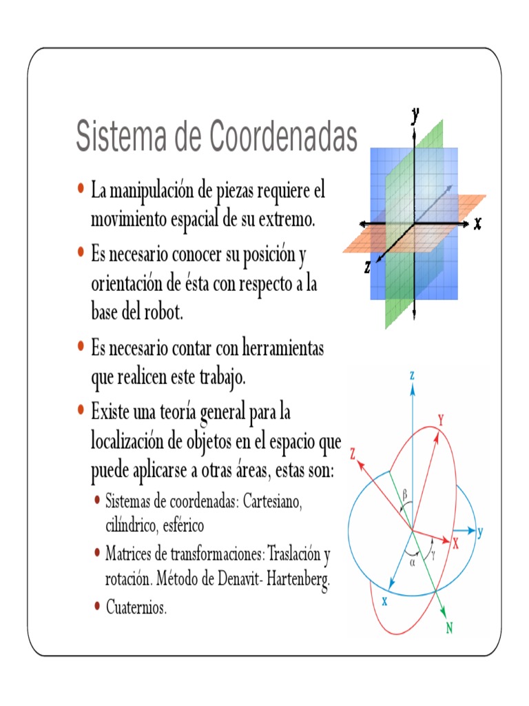 Robot y Geometría en Coordenadas | PDF | Álgebra | Espacio