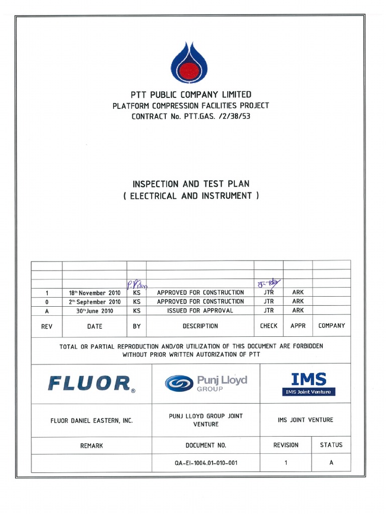 ITP Electrical & Instrument PDF | PDF