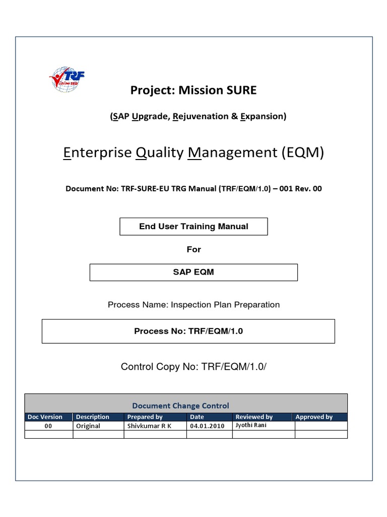 SAP EQM Inspection Plan Guide | PDF | Computing | Business