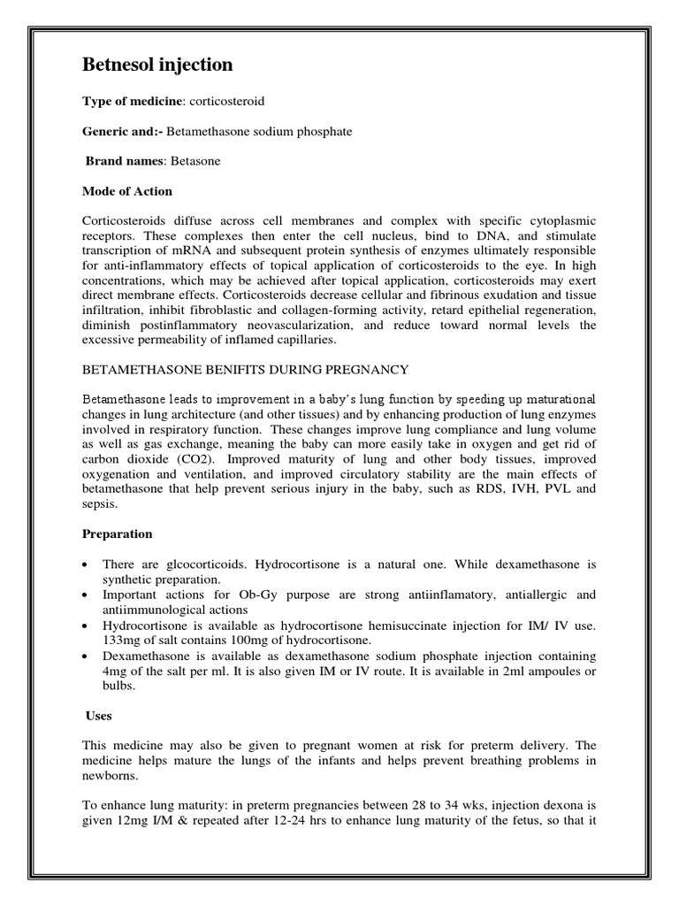 Betnesol Injection | PDF | Gastrointestinal Tract | Acetylcholine