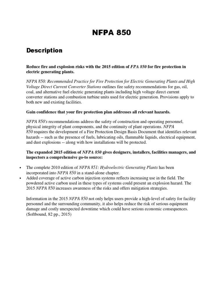 Nfpa 850 | Download Free PDF | Fires | Fuels