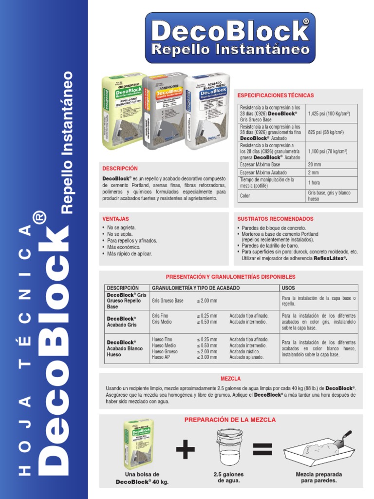 REPELLO DecoBlock | PDF | Cemento | Hormigón