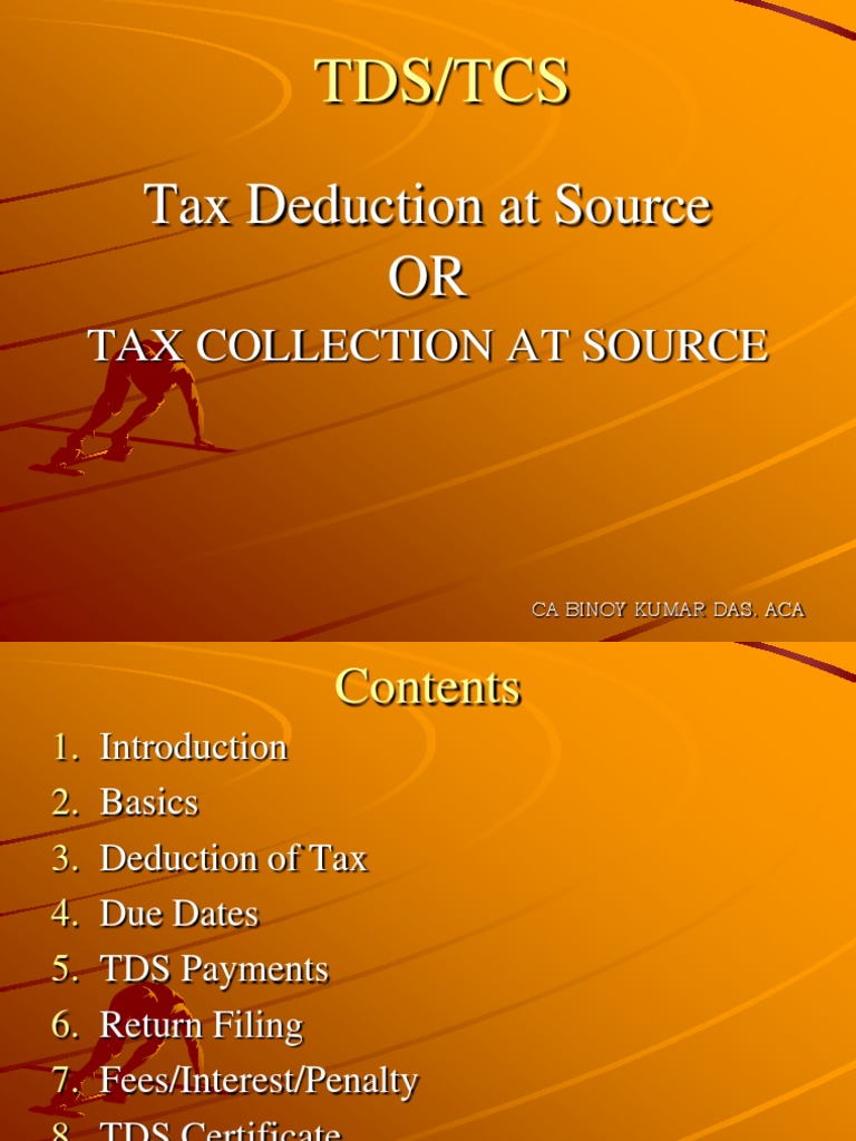 Tax Deduction At Source Or Tds Tcs Pdf Payments Taxes