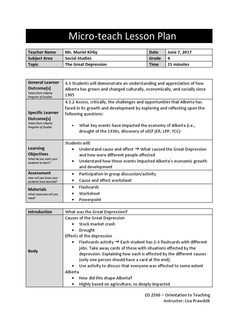 Microteach Lesson Plan | PDF | Lesson Plan | Applied Psychology