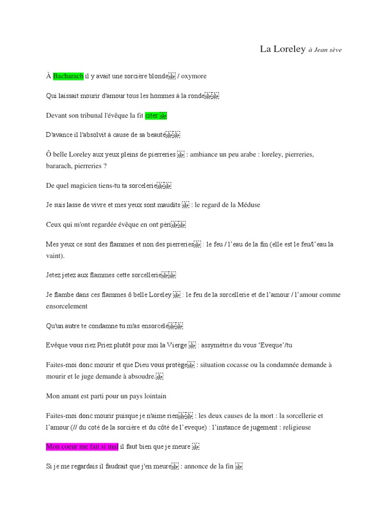 La Loreley - Apollinaire | PDF