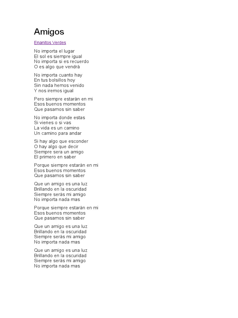 Amigos Letra | PDF