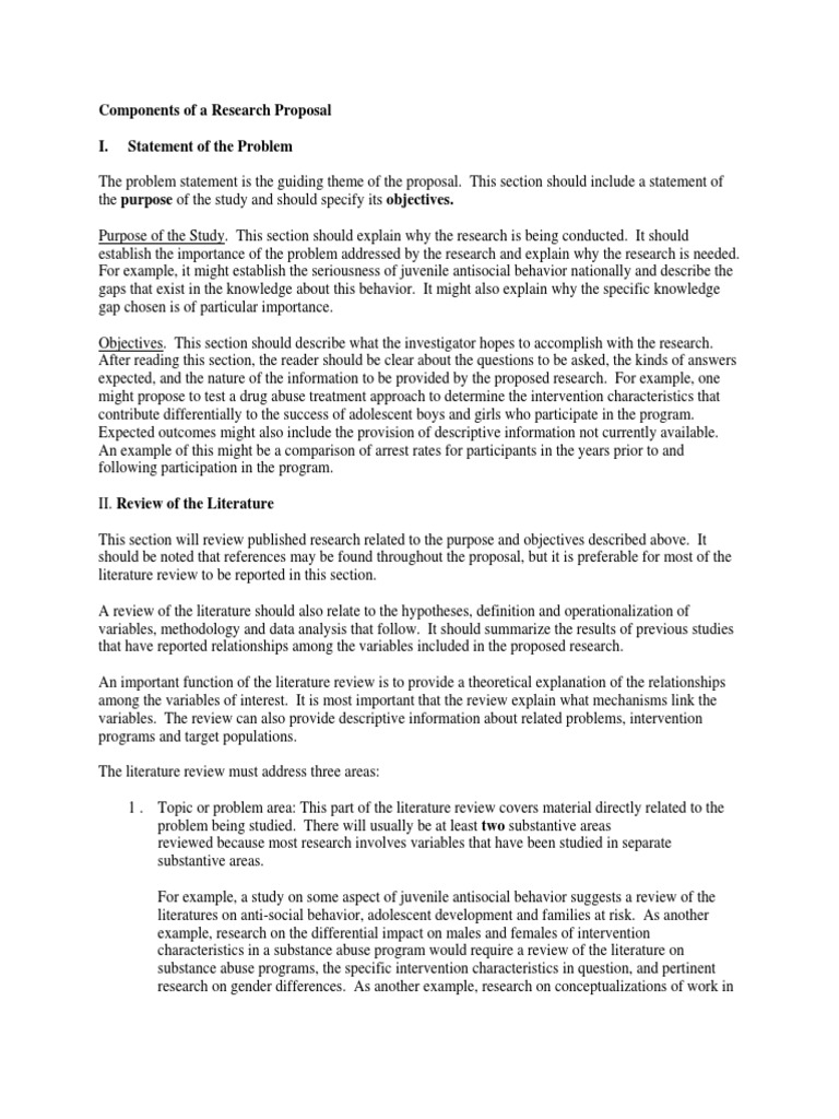 Key Components of a Research Proposal | PDF | Data Analysis | Hypothesis