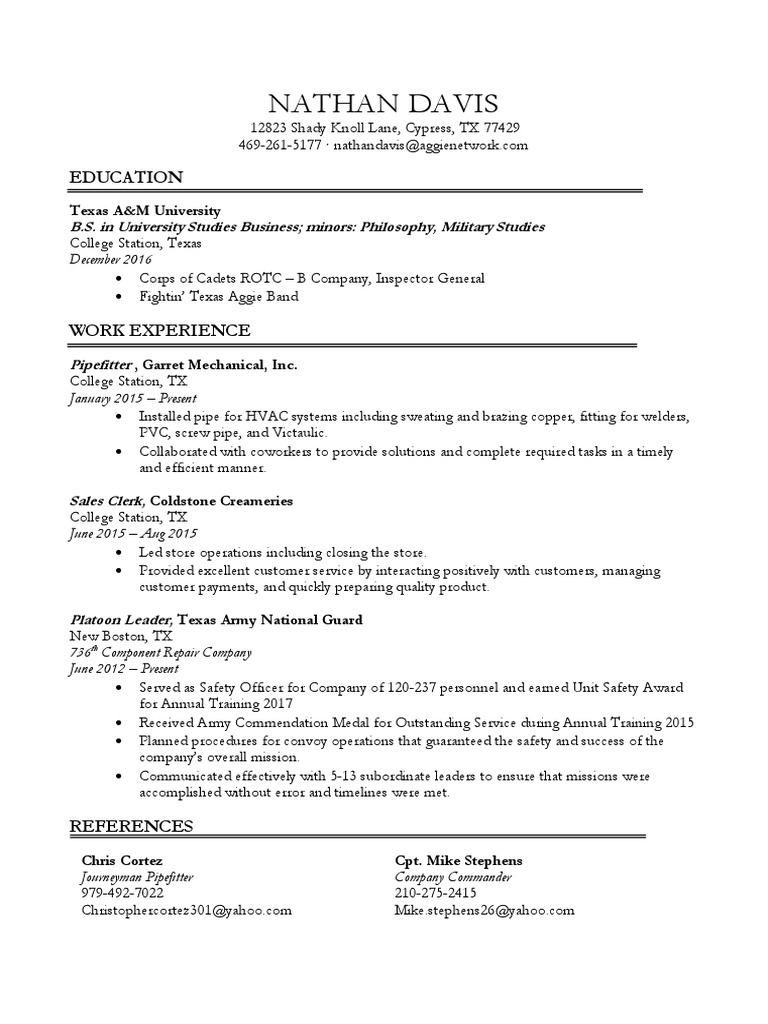 Nathan Davis - Resume | PDF | Career & Growth