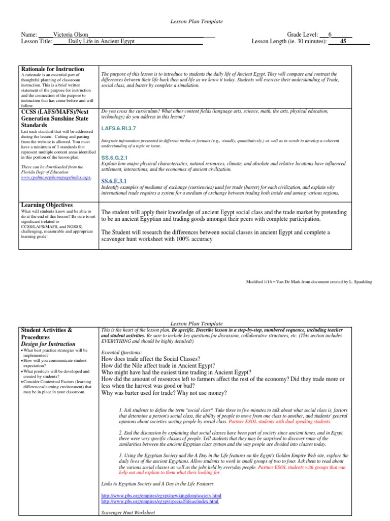 Rationale For Instruction: Lesson Plan Template | PDF | Lesson Plan ...