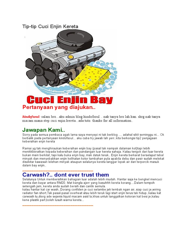 Cuci Enjin | PDF