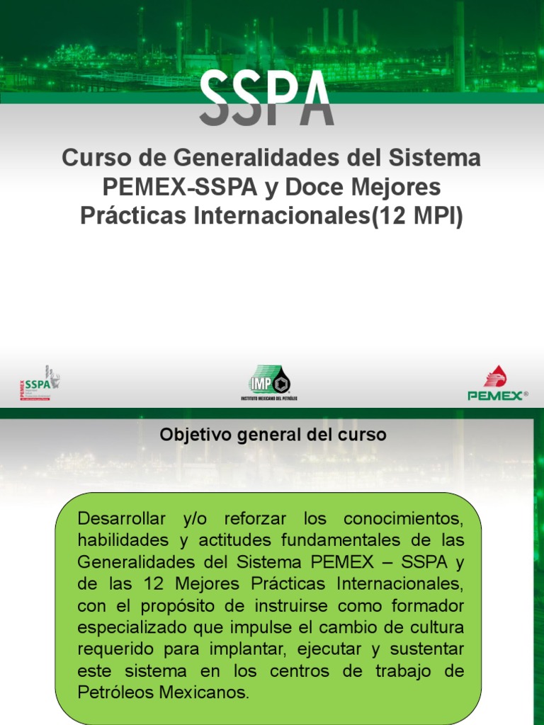 Curso sobre SSPA y Mejores Prácticas PEMEX | PDF | Liderazgo | Interfaz ...