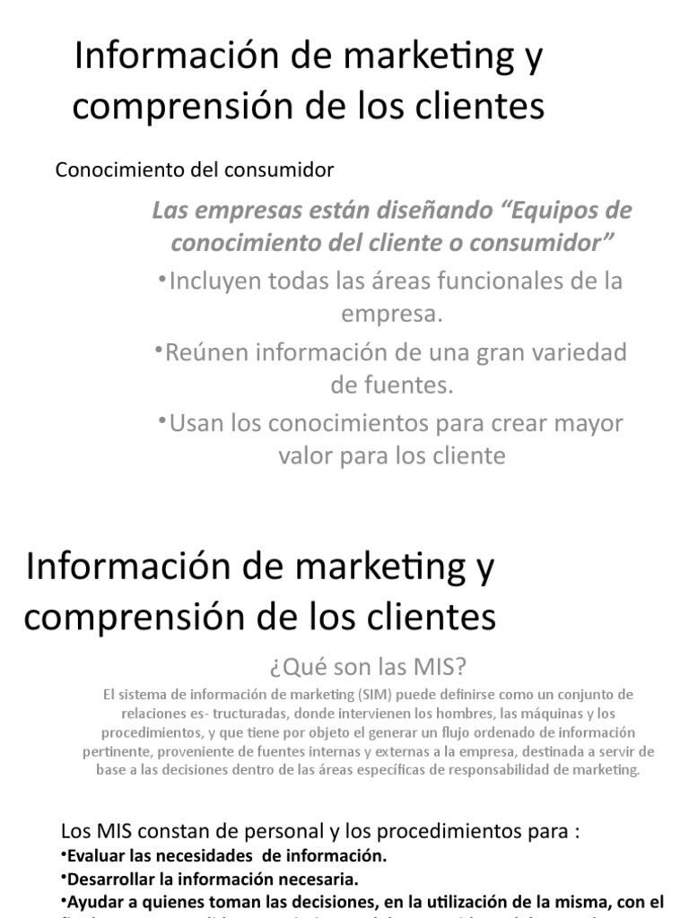 Información de marketing y comprensión de los clientes.pptx | Marketing ...