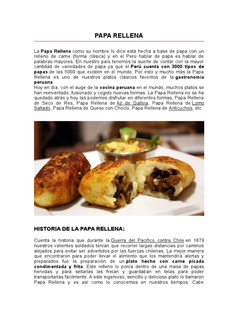 Papa Rellena | PDF | Alimentos | Comida y bebida