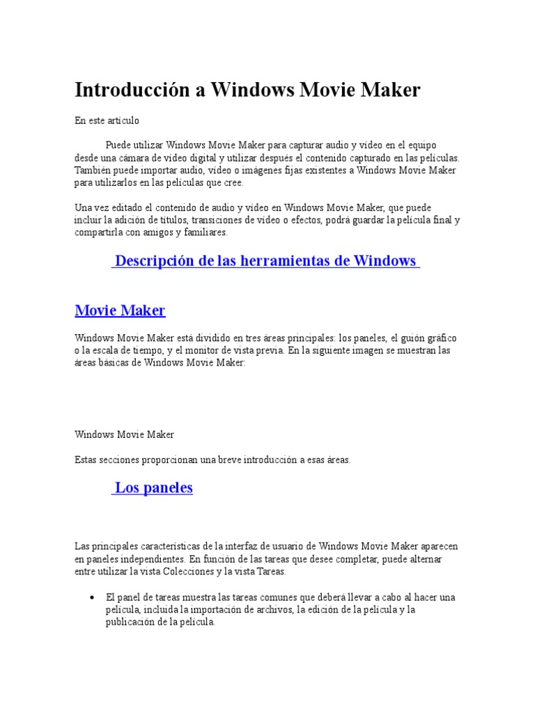 Guía de Windows Movie Maker: Importar y Editar | PDF | Monitor de ...