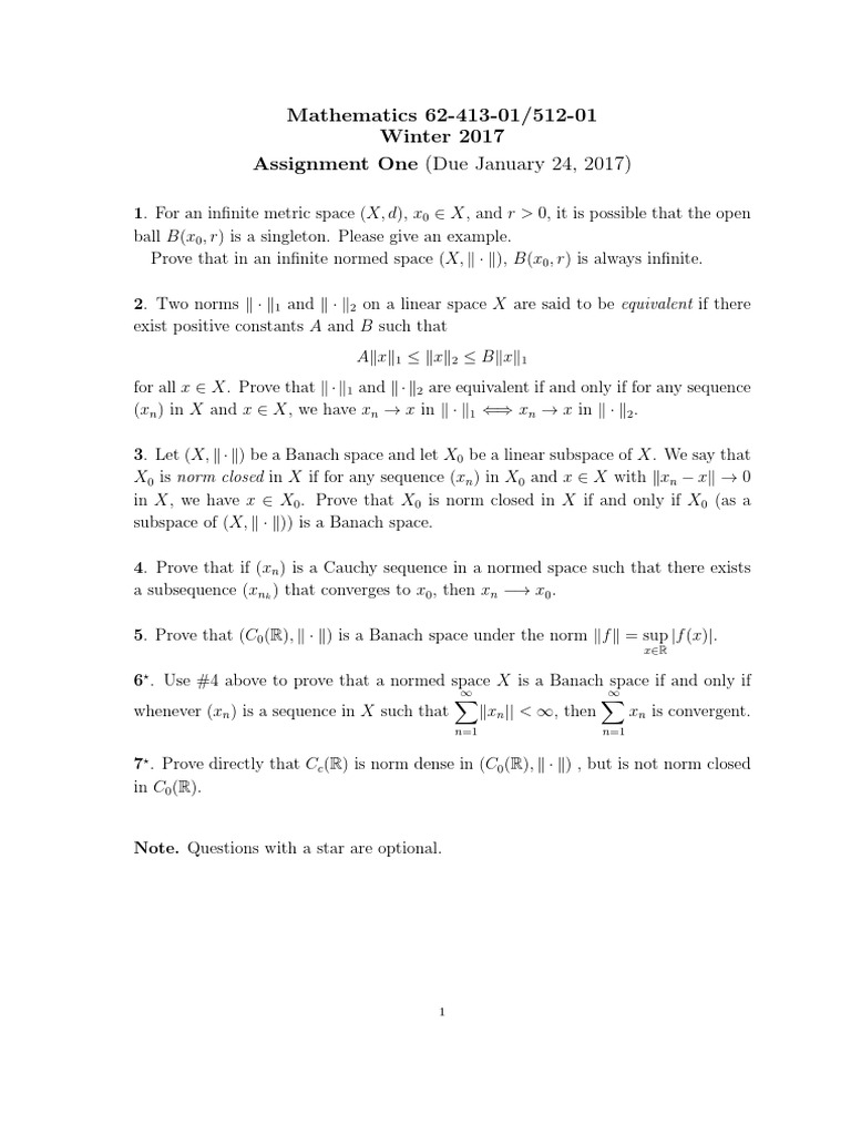 Functional Analysis Exercises | PDF