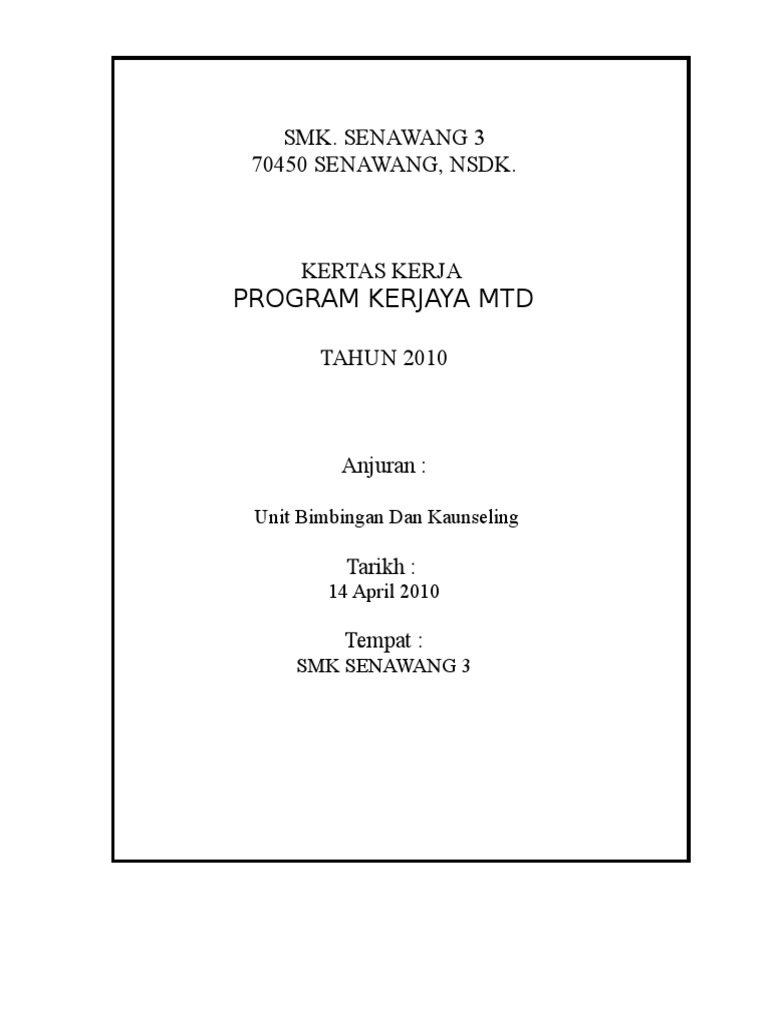 Program Kerjaya MTD | PDF